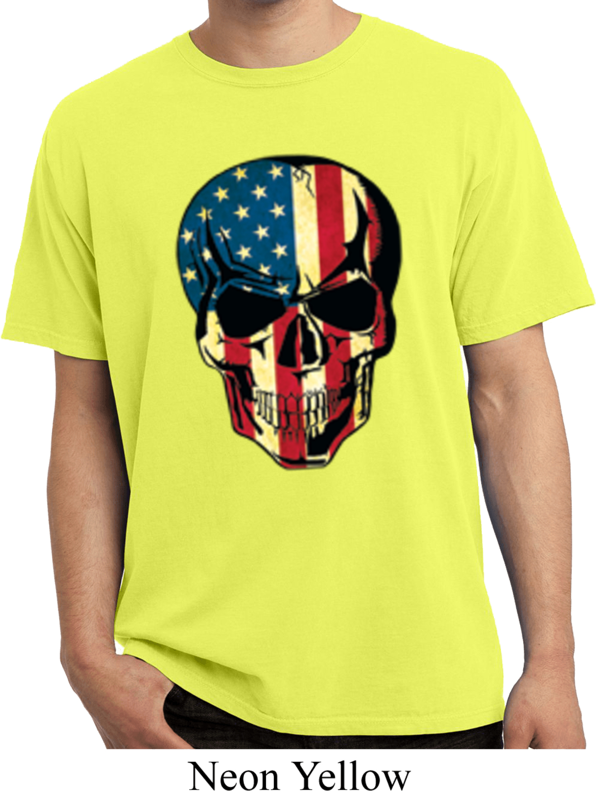 USA Skull Pigment Dyed Shirt - USA Skull Mens Shirts