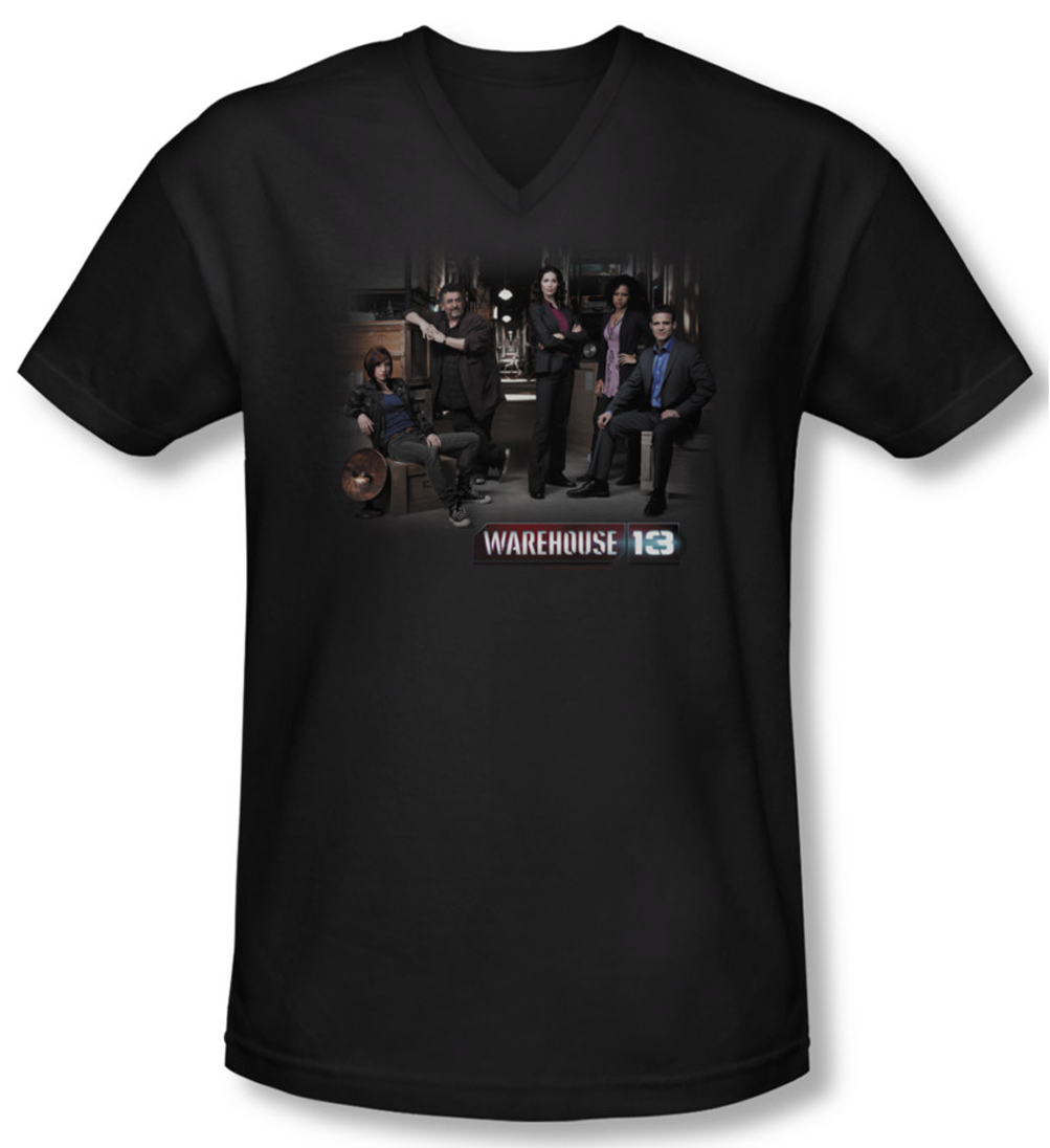 Warehouse 13 Shirt Slim Fit V Neck Warehouse Cast Black Tee Shirt ...