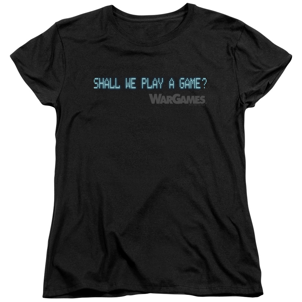 WarGames Womens Shirt Shall We Play A Game? Black T-Shirt - WarGames ...