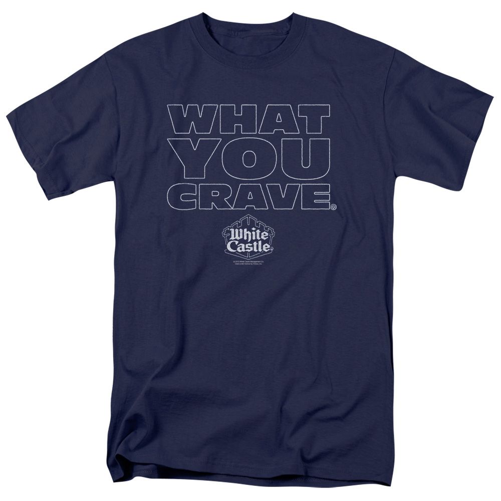White Castle What You Crave Adult T-shirt - Navy Blue - White Castle