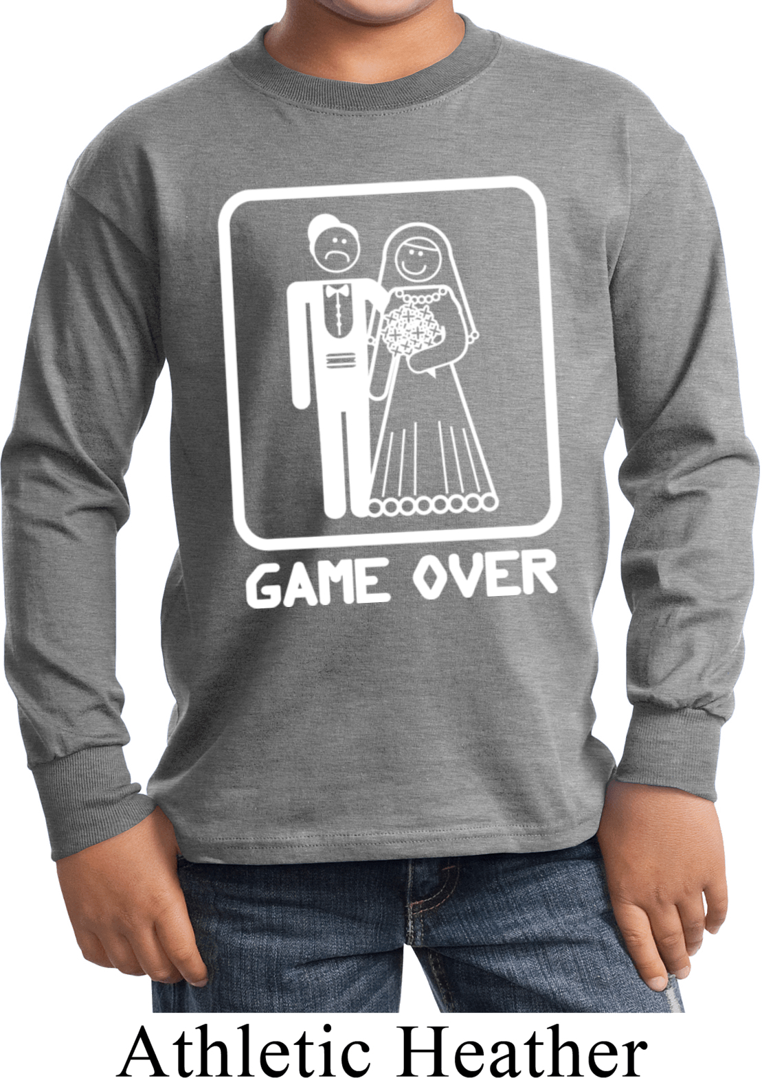 White Game Over Kids Long Sleeve Shirt - White Game Over Kids Shirts