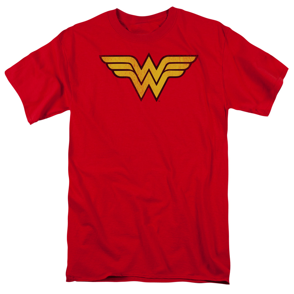 Wonder Woman T-shirt - Wonder Woman Logo Adult Red Tee - Wonder Woman ...