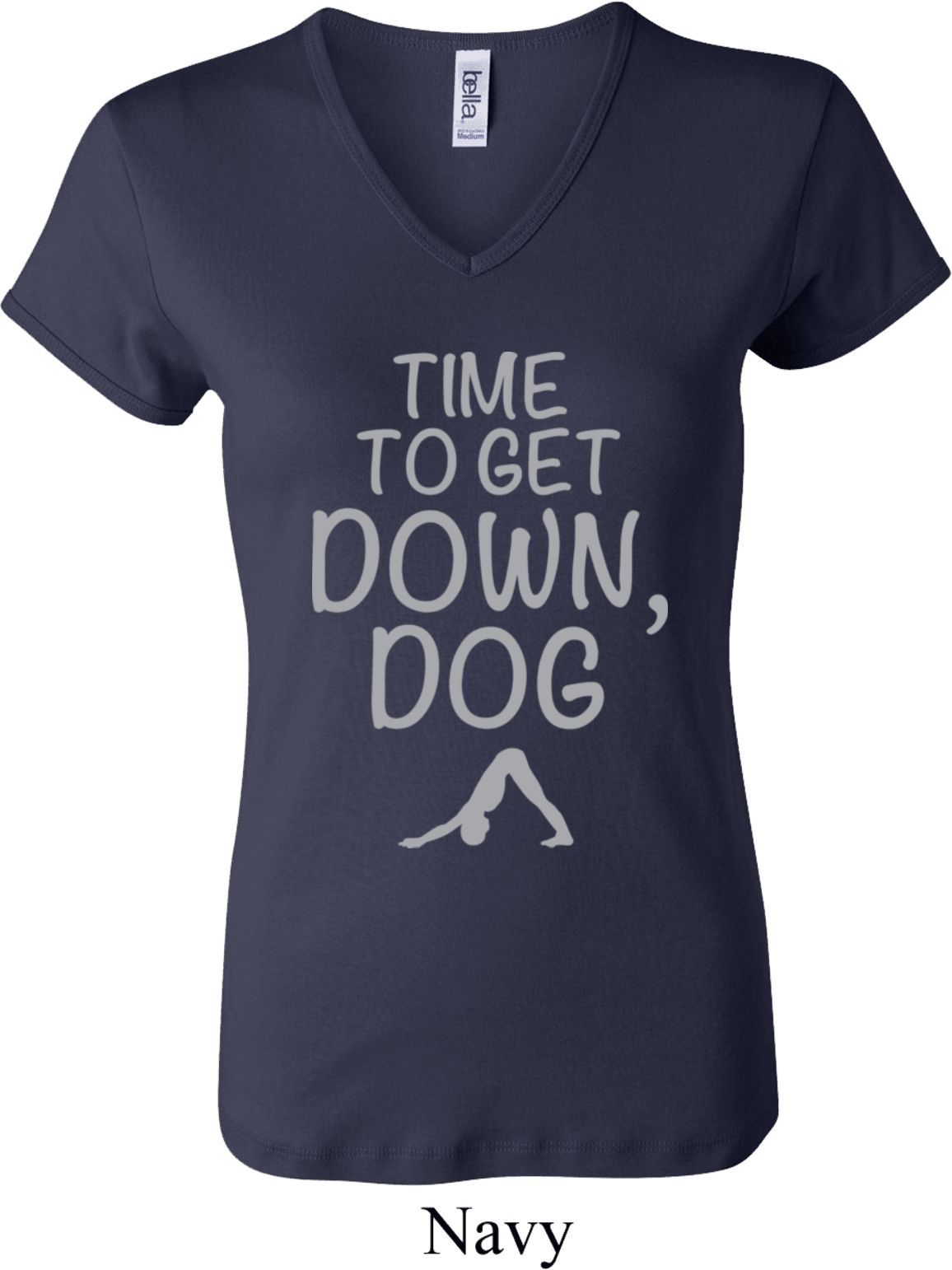 Yoga Get Down Dog Ladies V-neck Shirt - Get Down Dog Ladies Yoga Shirts