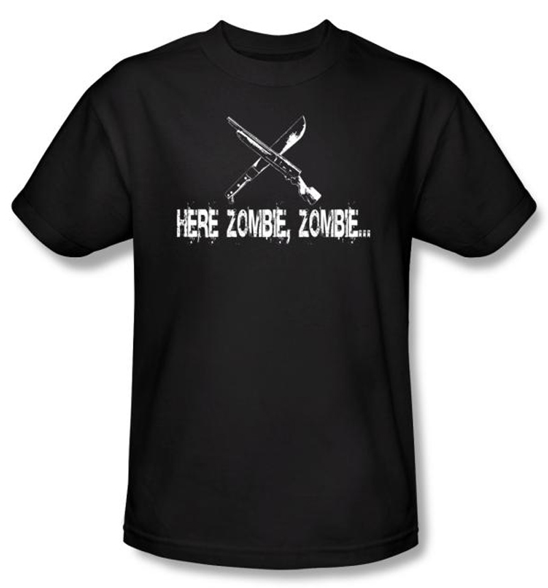 Zombie T-Shirt Here Zombie Zombie Adult Black Tee Shirt - Zombie Shirts
