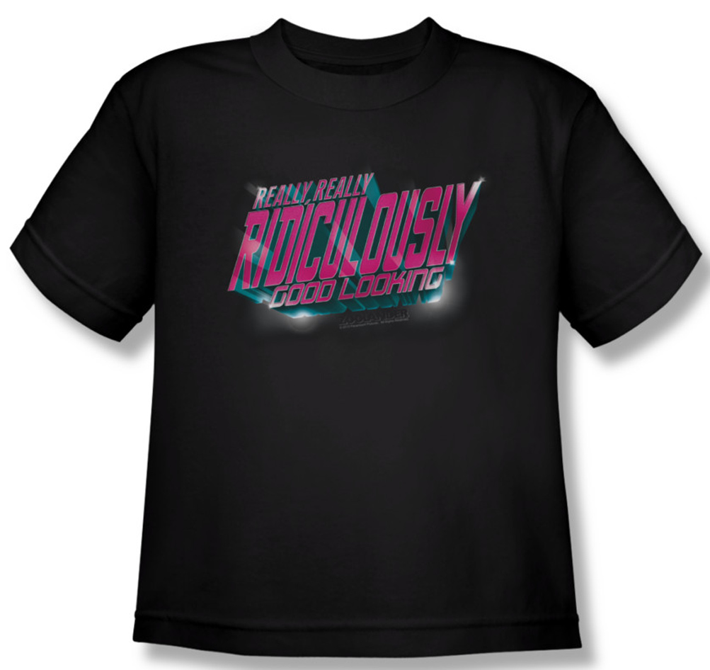 Zoolander Shirt Kids Ridiculously Good Looking Black Youth Tee T-Shirt ...