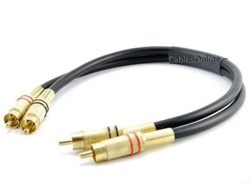 1 ft. Premium 2-RCA Male/Male Audio Cable - Gold Plated