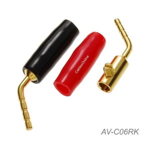 1-Pair Angled Screw-Type 2mm Speaker Wire Terminal Pin w/Rubber Boots