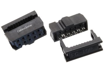 10-Pin (2x5) Female IDC 2.54mm Pitch Connectors for Flat Ribbon Cable