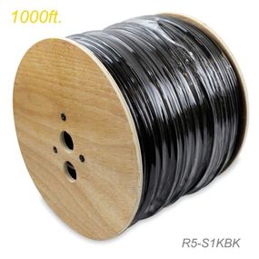 1000ft Siamese RG59/U 95% 2-Conductor/18AWG Copper CCTV Bulk Cable, Black