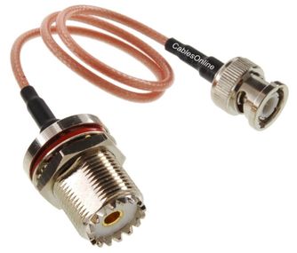 10ft BNC Male to UHF SO239 Bulkhead Female RG316 Cable