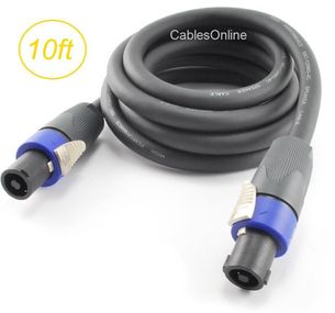 10ft SpeakOn 4C/12AWG NL4FX Pro Audio Speaker Cable w/ NEUTRIK Connectors