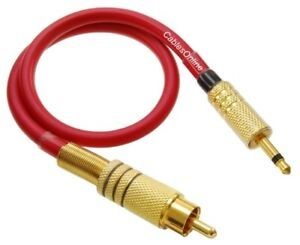 1ft 3.5mm (1/8") Mono TS Male to Single RCA Male Gold Plated AV Red Cable
