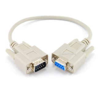 1ft DB9 Serial M to F 9-Wire Straight Thru Extension Cable
