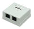 2 Port RJ45 Surface Box, White
