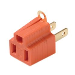 2-Prong Plug to 3-Prong Outlet Polarized Grounding Adapter