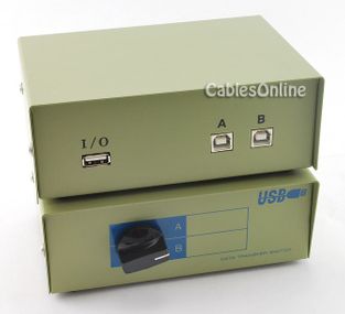 2-Way USB Switch Box 1 Type A, 2 Type B Ports
