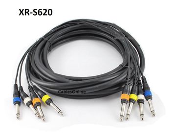 20' 4-Channel 1/4" Mono M/M Plug Audio Mixer Snake Cable