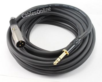 25 ft. Premium XLR Male to 1/4 inch TRS Male Audio Cable, 16AWG, Gold ...