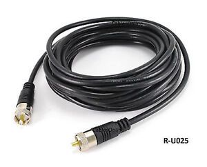 25 ft. UHF (PL-259) Male / Male RG-8X Coaxial Cable
