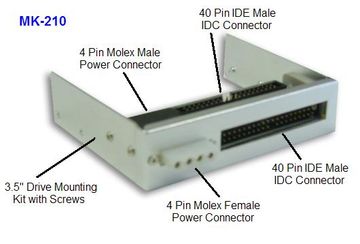 3.5" Bay IDE 40 Pin & 4 Pin Molex Power Adapter