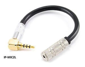 3.5mm Stereo Right Angle TRRS 4-Pole M to TRS Jack Microphone to iPhone ...