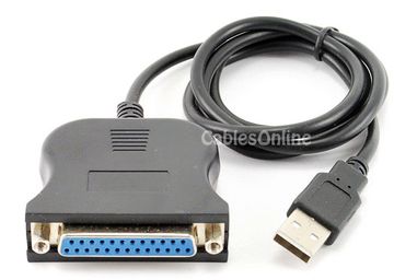 3 feet USB to Parallel DB25 Female Adapter Cable, www.CablesOnline.com