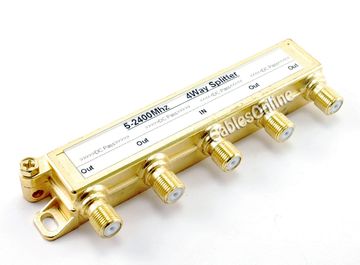 4-Way Coax Cable Splitter Screw F-Type (5~2400MHz)
