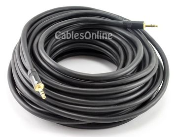 50 ft. 3.5mm Male to Male Premium Audio Cable, Neutrik, Gold-Plated