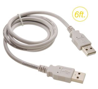 6 feet Hi-Speed USB 2.0 Type-A Male to Type-A Male Shielded Cable