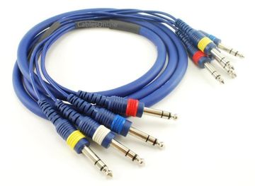 6ft 4-Channel 1/4" Stereo Male/Male Plug Audio Mixer Snake Cable