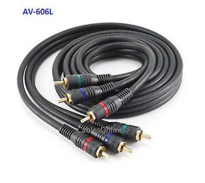 6ft Hi-Resolution 3-RCA Component Video Male/Male Cable