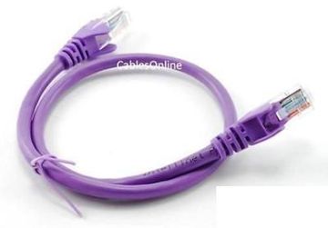 Intellinet 5ft CAT5E UTP Ethernet RJ45 Patch Cable, Purple