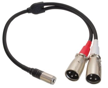 8in 3.5mm TRS Stereo Female to 2-XLR 3-Pin Male Pro Camcorder ...