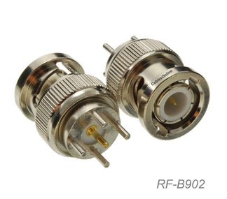 BNC Male PCB Mount 50-ohm Thru Hole Vertical Solder Type RF Connectors