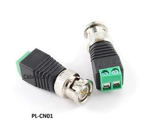 BNC Male Plug to AV 2-Screw Terminal Block Balum Connector