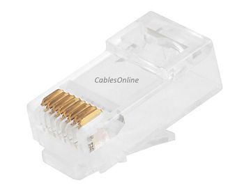 Cat6 RJ45 Plugs with Inserts for Solid UTP Ethernet Cable