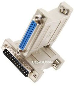 DB25 Male to DB25 Female Null Modem Crossed RS232 Adapter