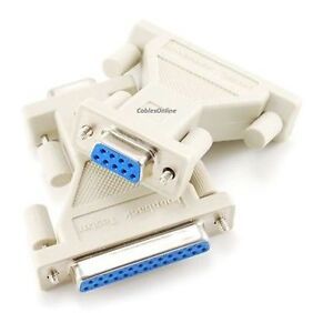 DB9/DB25 Serial (RS232) Female Loopback Tester Adapter