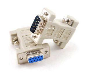 DB9 Null Modem Male/Female Data Transfer Adapter
