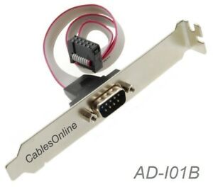 DB9 Male to 10-Pin (2x5) IDC Female Motherboard Header Serial Adapter w ...