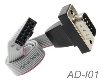 DB9 Male to 10-Pin (2x5) IDC Female Motherboard Header Serial RS232 Adapter