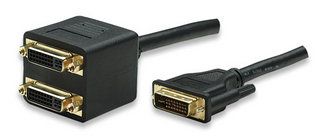 DVI-I (29-Pin) Male to 2 DVI-I (29-Pin) Female Video Splitter