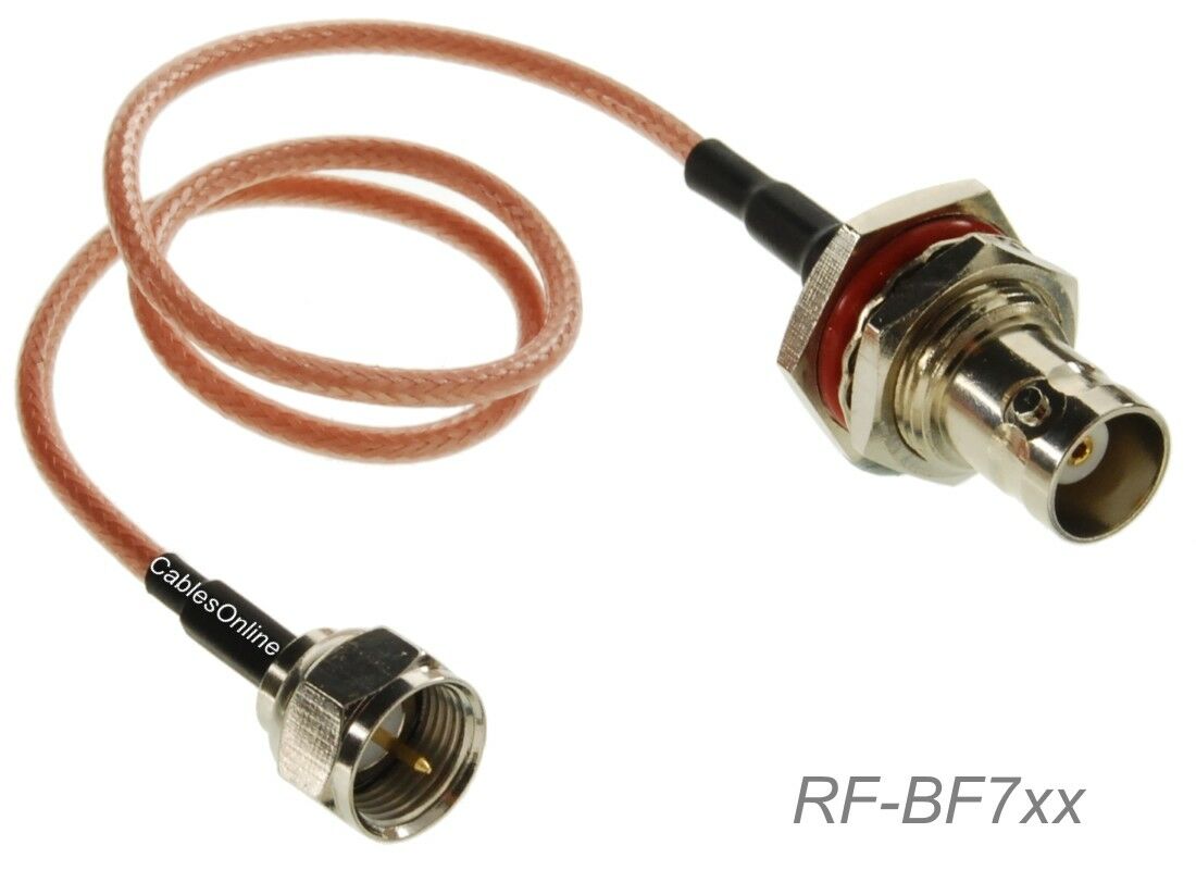 F-type Male to BNC Bulkhead Female RG316 Cable