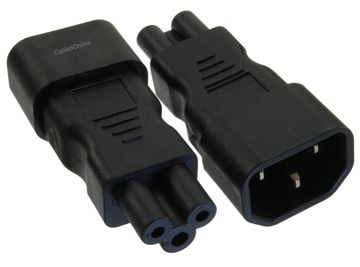 IEC 320 C14 Plug to IEC 320 C5 Plug AC Power Adapter