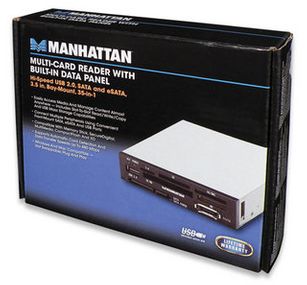 Manhattan, 3.5 inch Bay Mount Multi-Card Reader with USB 2.0, SATA ...