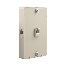 Modular 3-Jack 6P6C RJ12 Wall Mount Phone Plate, Almond