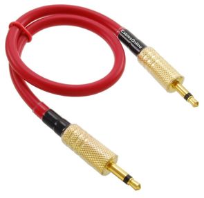 2ft 3.5mm (1/8") TS Mono Male to Male Ultra Flex Red Audio Cable
