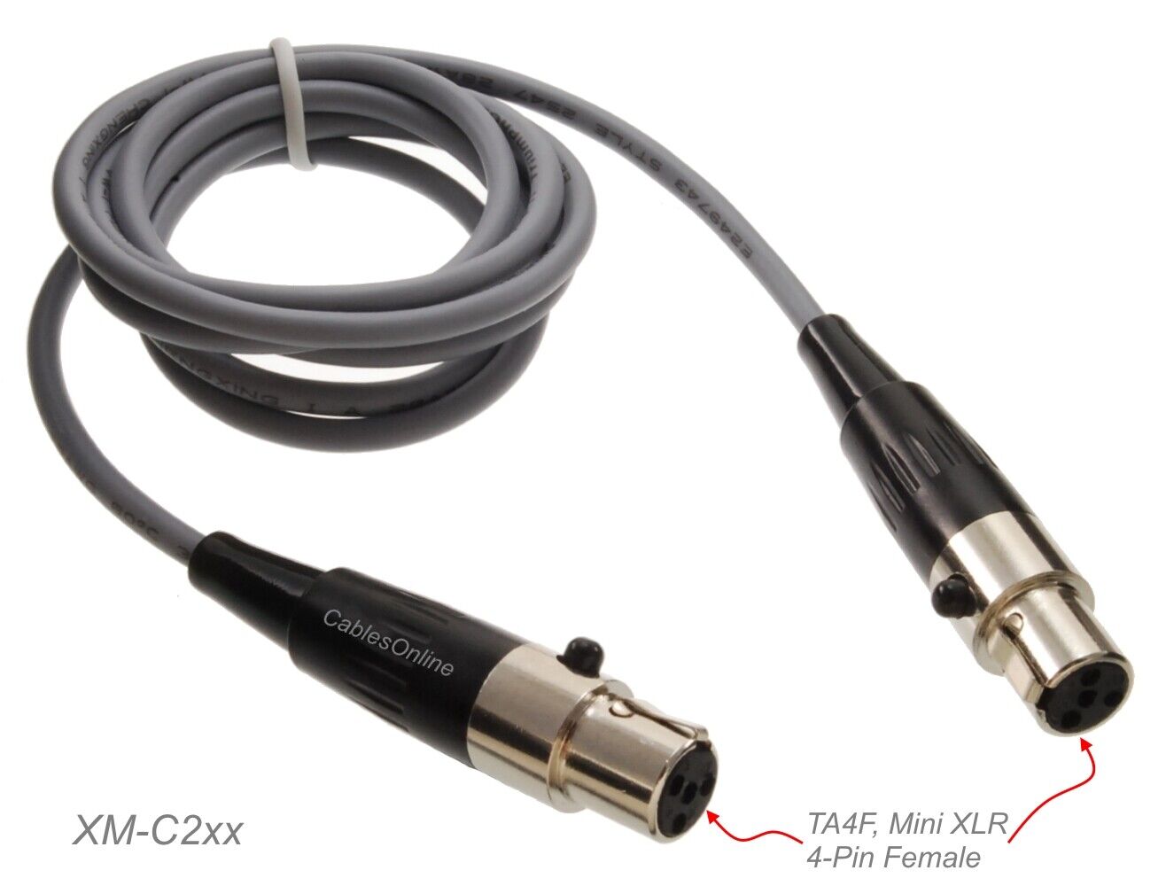 TA4F Mini XLR 4-Pin Female to TA4F Mini XLR 4-Pin Female Pro Audio Cable