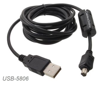 6 ft USB 2.0 A to Mini-B 8-Pin Cable for Nikon Coolpix 880, 885, 990 ...