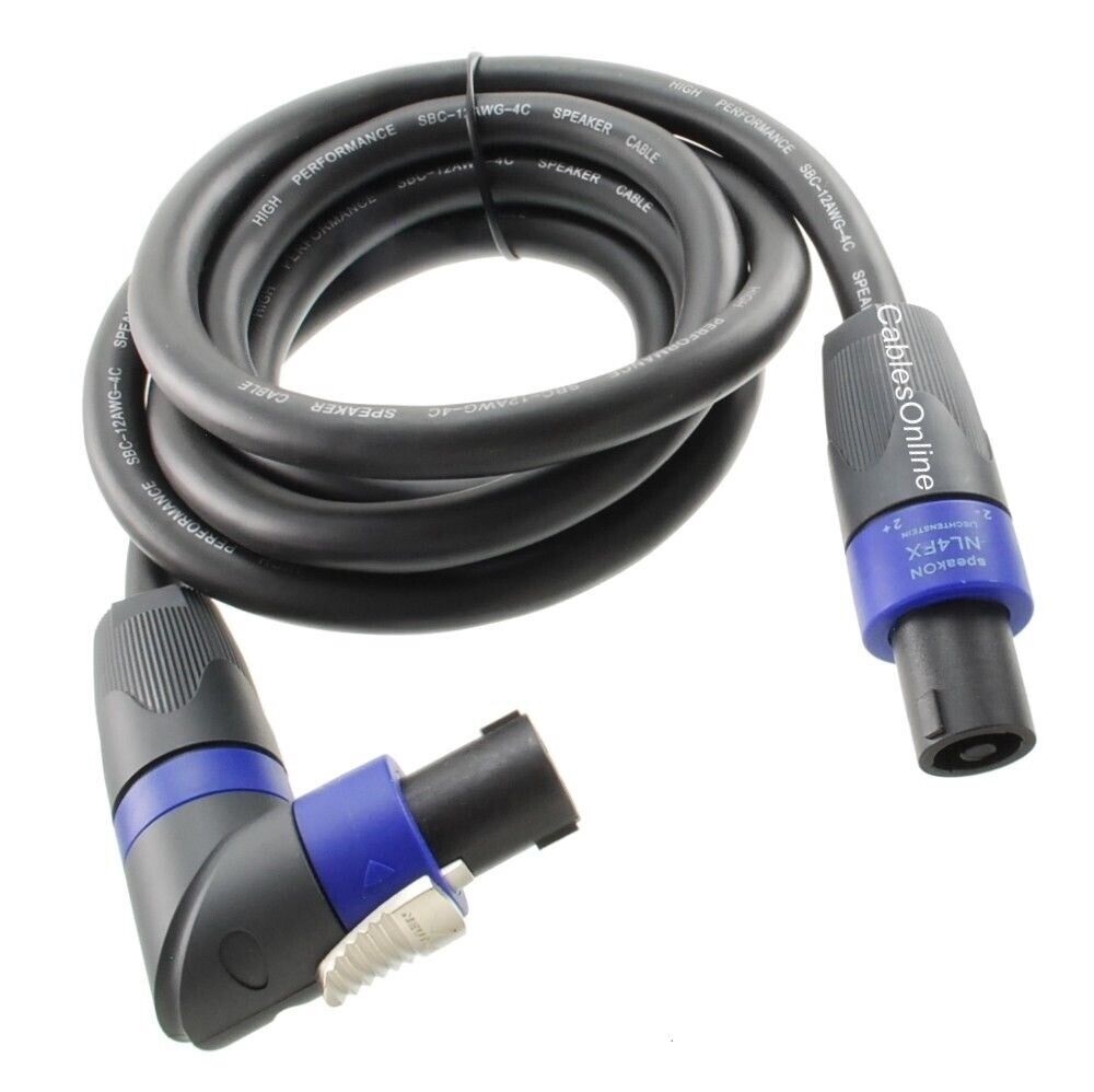 Neutrik Right-Angle 4-Conductor/12awg SpeakOn NL4FX Pro Audio Speaker Cable